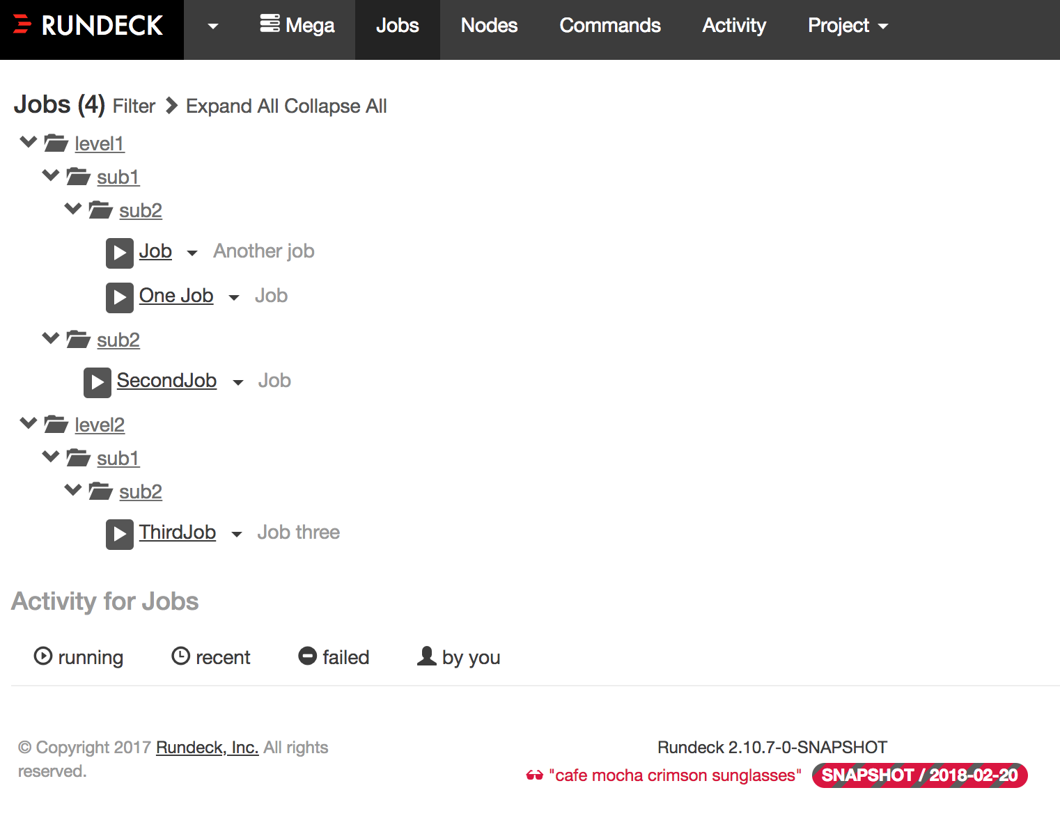 rd3 ui: job group hierarchical relationship no longer shows nesting · Issue #3660 · rundeck ...