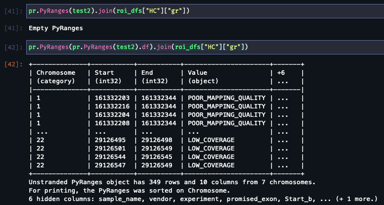 Range join (also overlap, intersect) fails until I recreate the PyRanges from its .df · Issue ...