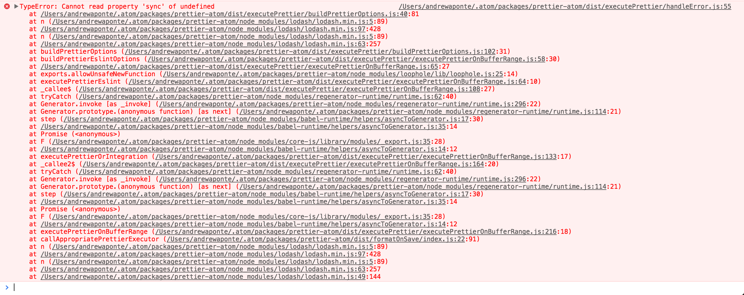 "Cannot read property 'sync' of undefined" on projects without Prettier config · Issue #406 ...