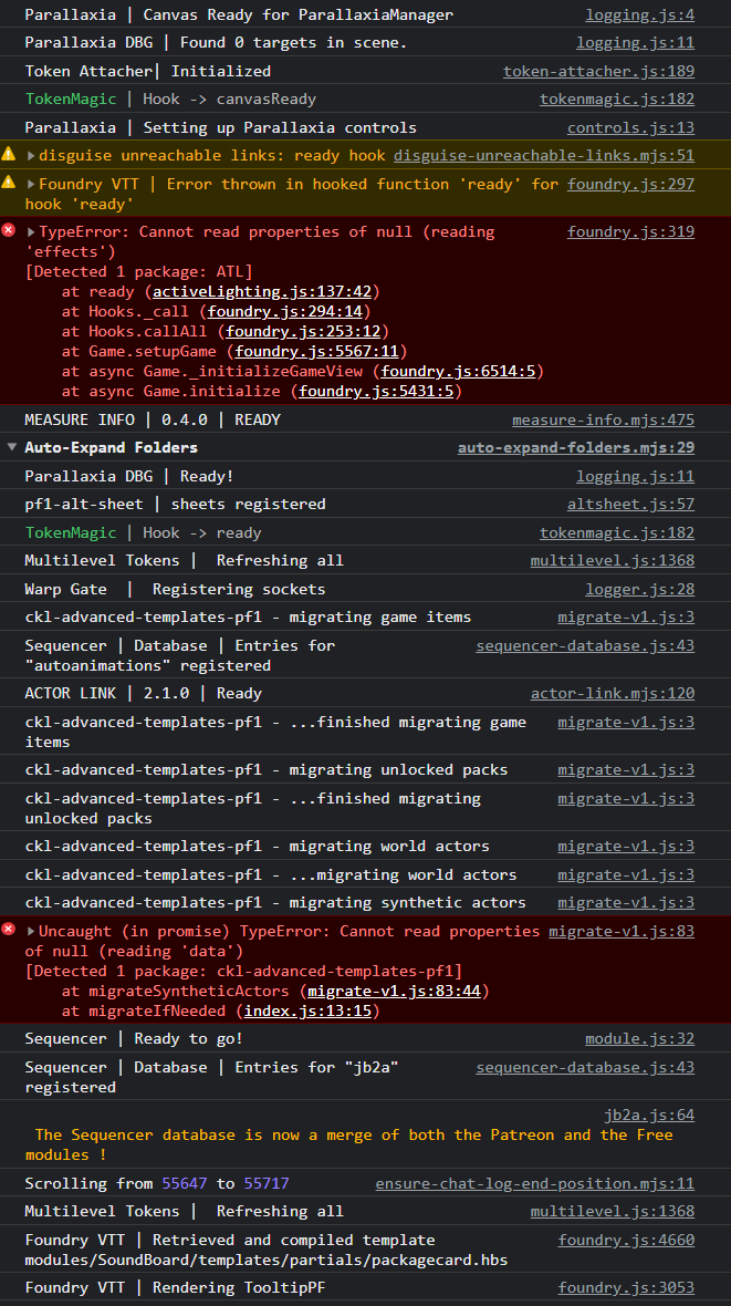 Error During Migration · Issue 16 · Dmrickeyckl Advanced Templates Pf1 · Github