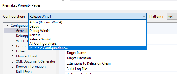 configurations & platforms problem for VS2017 · Issue #1171 · premake/premake-core · GitHub