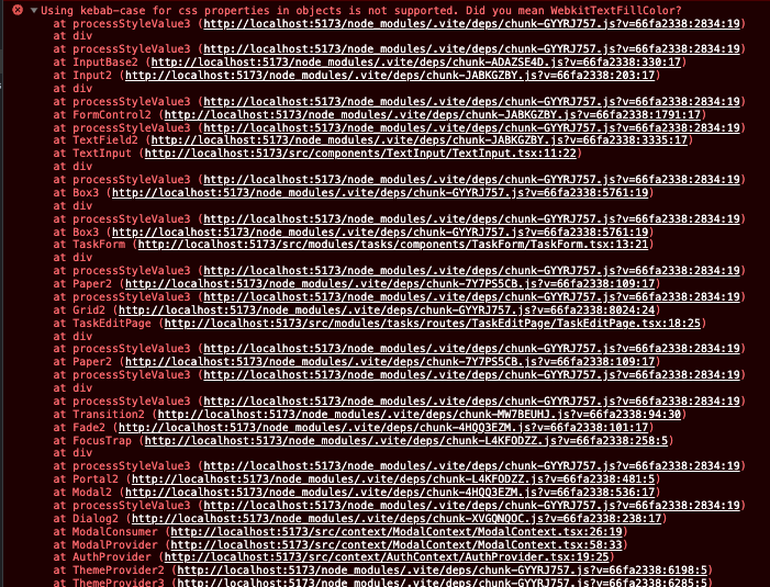 Kebab-case console error when using TextField with variant 'standard' · Issue #38741 · mui ...