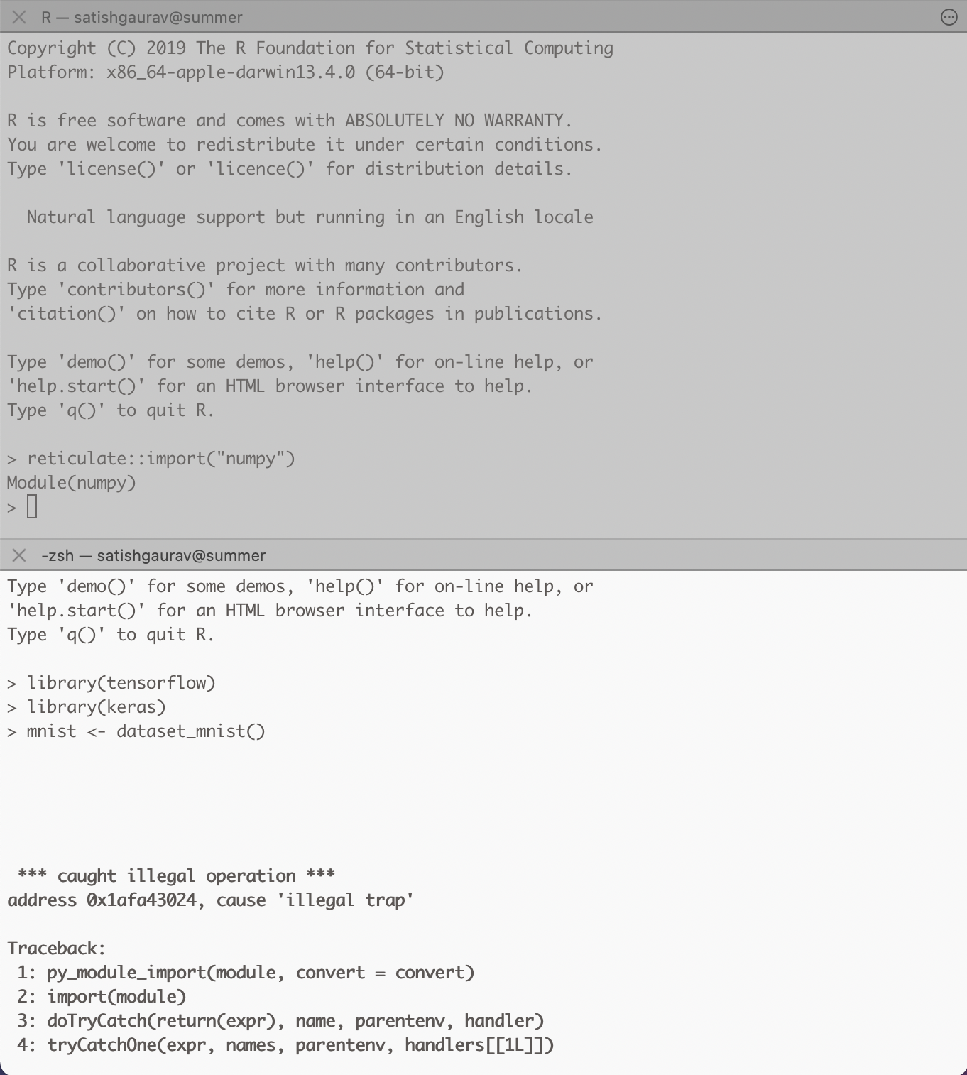 MacOS (Big Sur) tensorflow and keras not working at all · Issue #1171 · rstudio/keras3 · GitHub
