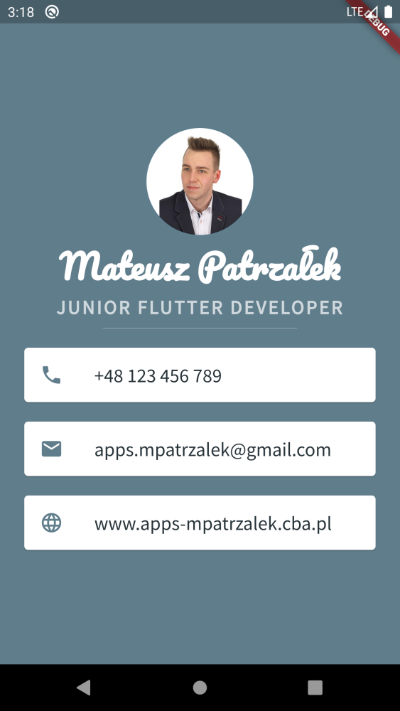 GitHub - MateuszPatrzalek/business_card: Flutter layout