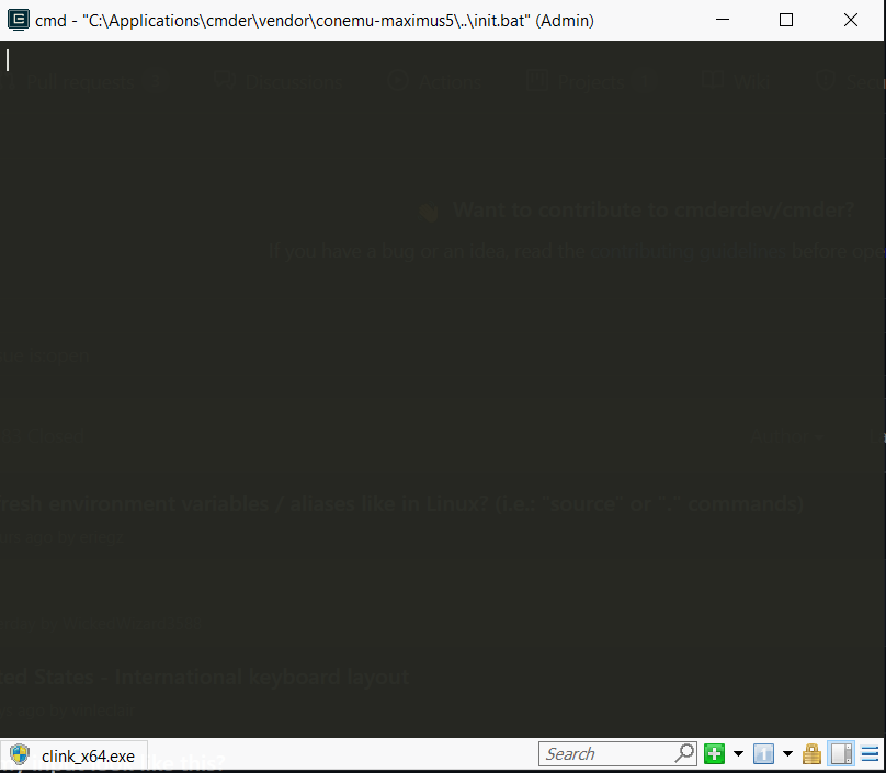 Stucked on startup: clink_x64.exe · Issue #2492 · cmderdev/cmder · GitHub