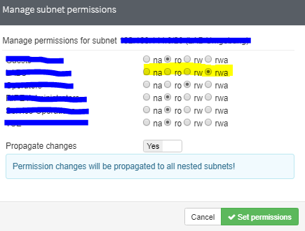 Admin permission on subnets · Issue #1224 · phpipam/phpipam · GitHub