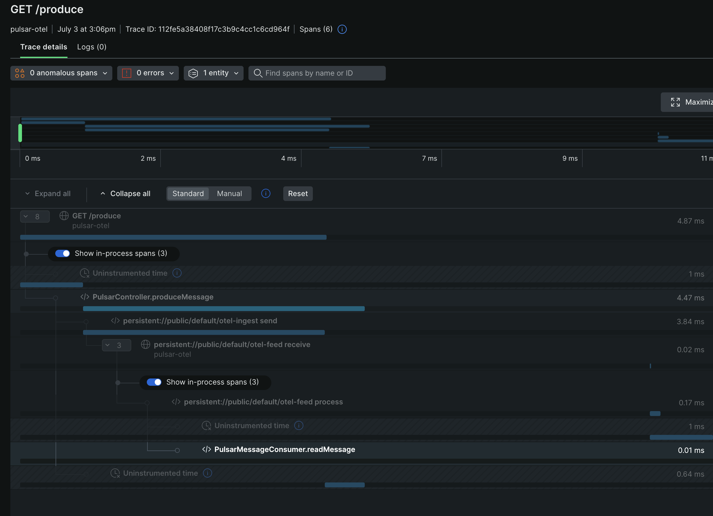 Flag for Span Links not working for Pulsar · Issue #8859 · open-telemetry/opentelemetry-java ...