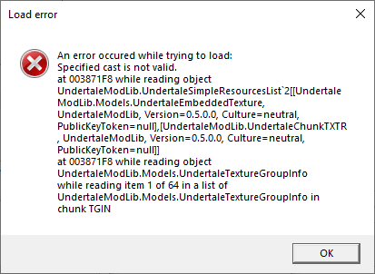 Cast is not valid on Embedded texture · Issue #1107 · UnderminersTeam/UndertaleModTool · GitHub