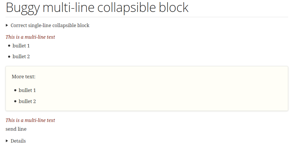 Multi-line title of a collapsible block is rendered incorrectly · Issue ...