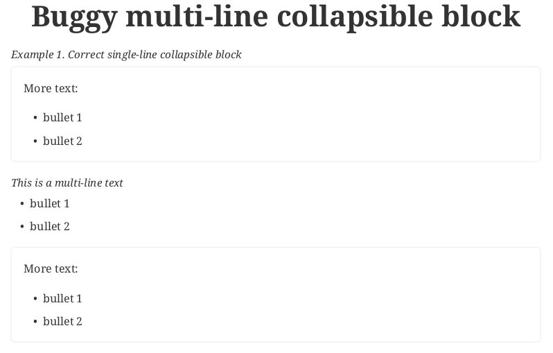 Multi-line title of a collapsible block is rendered incorrectly · Issue ...