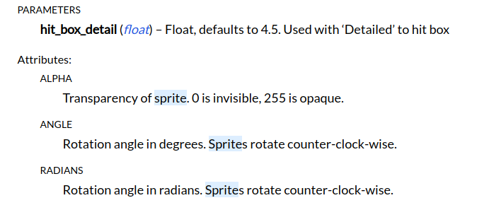 Documentation Improve Style Of Attributes Section · Issue 1259 · Pythonarcadearcade · Github 
