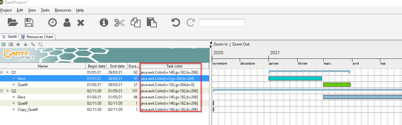 Weird task color column values · Issue #1855 · bardsoftware/ganttproject · GitHub
