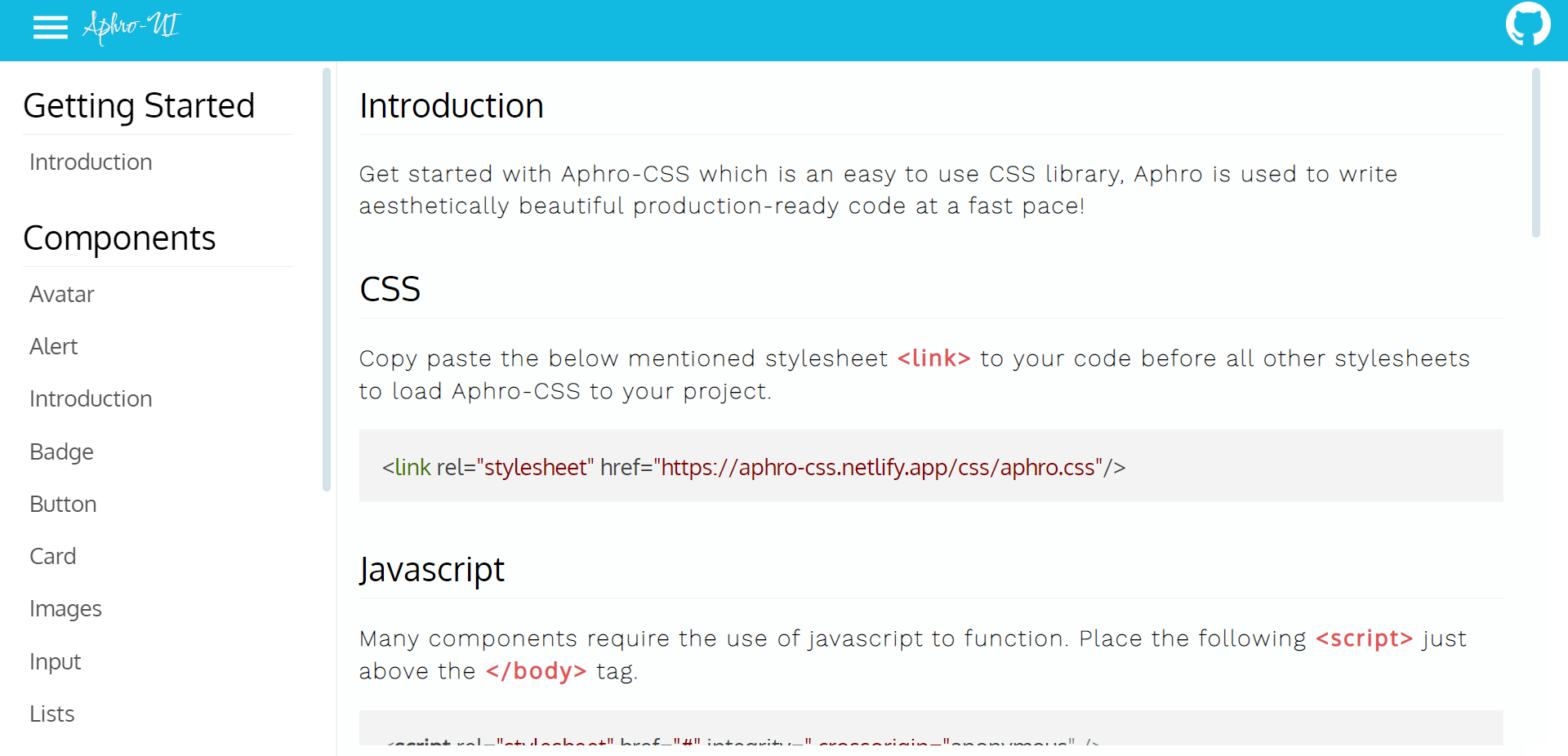 GitHub - sameep-s/Aphro_CSS-Library: Aphro is a CSS library which is aesthetically pleasing ...