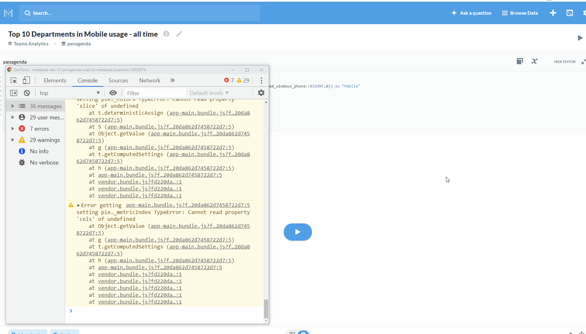 Infinite loop on pie chart rendering · Issue #11122 · metabase/metabase · GitHub