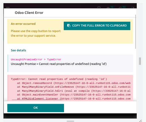 [16.0] Double clicks leads to Traceback while deleting attachment · Issue #111936 · odoo/odoo ...
