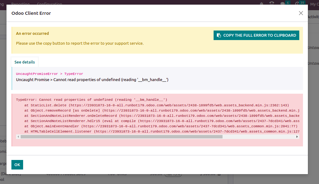 [traceback] [critical] While Deleting Lines E G Invoice Lines · Issue 112748 · Odoo Odoo · Github