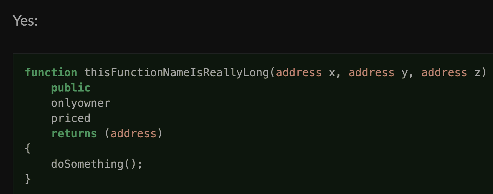 Official Solidity Style Guide Divergence · Issue #1595 · prettier/prettier-vscode · GitHub