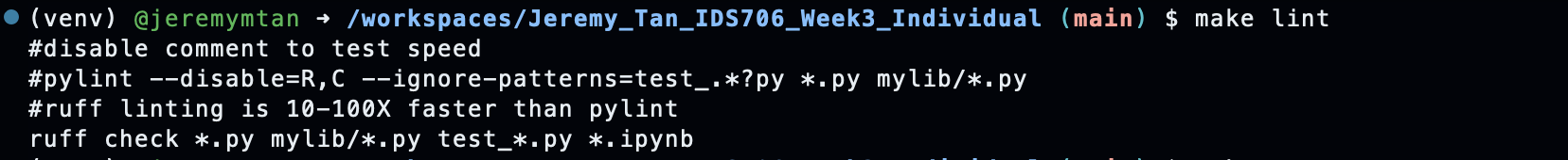 GitHub - nogibjj/Jeremy_Tan_IDS706_Week3_Individual