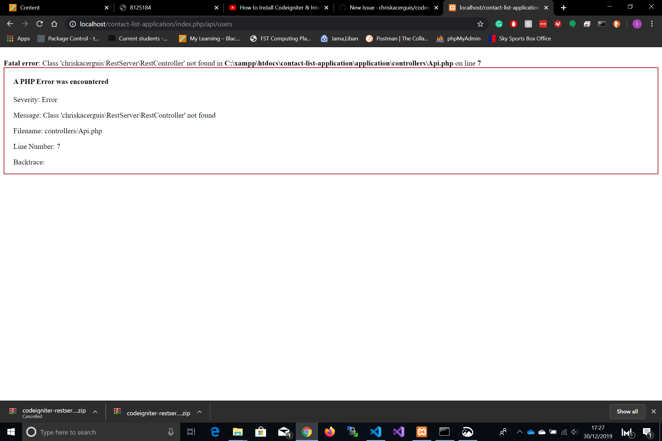 First Time Setup Cannot get "Api.php" example working HELP WANTED! · Issue #1059 ...