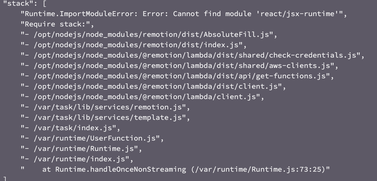 Cannot Find Module Reactjsx Runtime In Aws Lambda · Issue 1153 