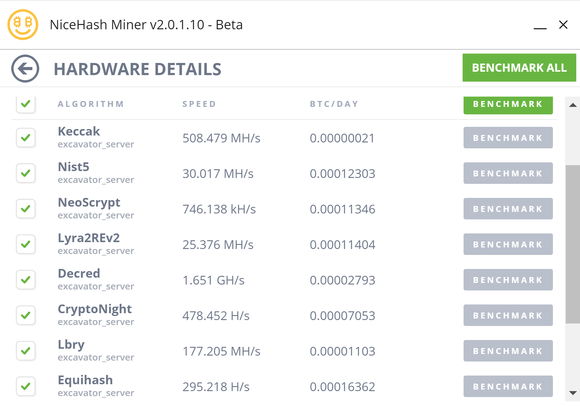 Update excavator and add more excavator algos to NHML · Issue #1018 · nicehash/NiceHashMiner ...