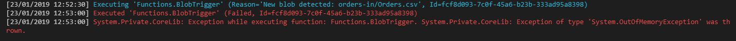 Blob Trigger Throw Outofmemoryexception · Issue 4063 · Azureazure 7177