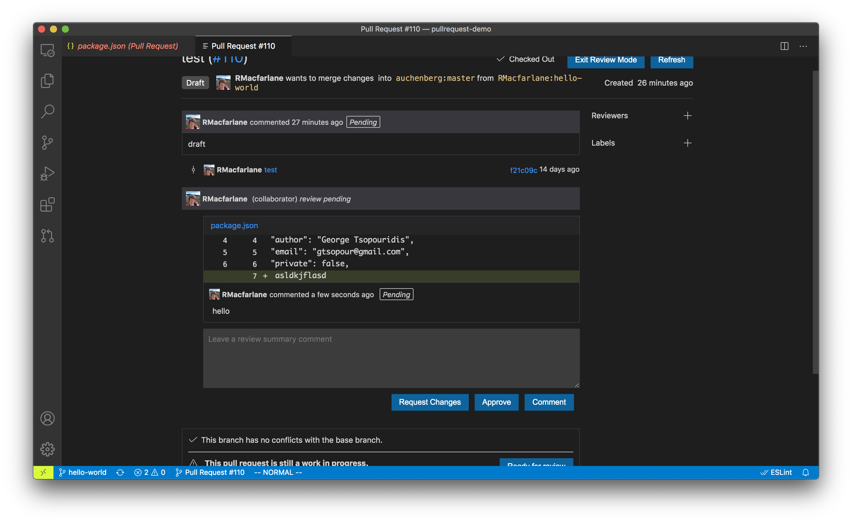 Unable to submit a review with one comment · Issue #2367 · microsoft ...