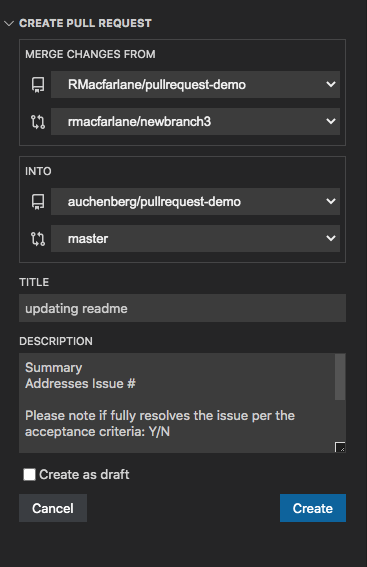Allow picking compare branch in create pull request webview by RMacfarlane · Pull Request #2552 ...