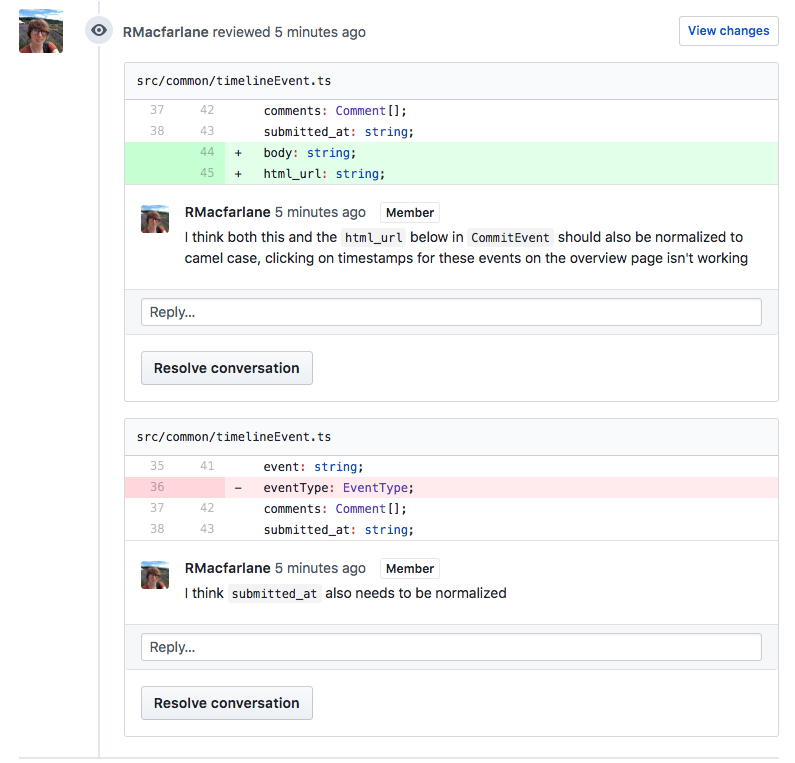 Review comments on description page shown in different order than .com ...