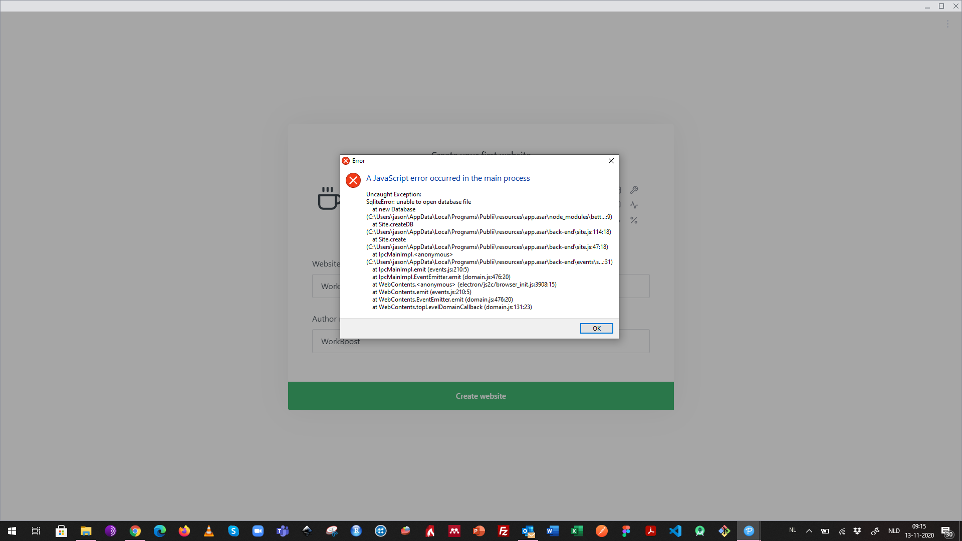 Unable To Create New Website After Update To 037 · Issue 862 · Getpubliipublii · Github