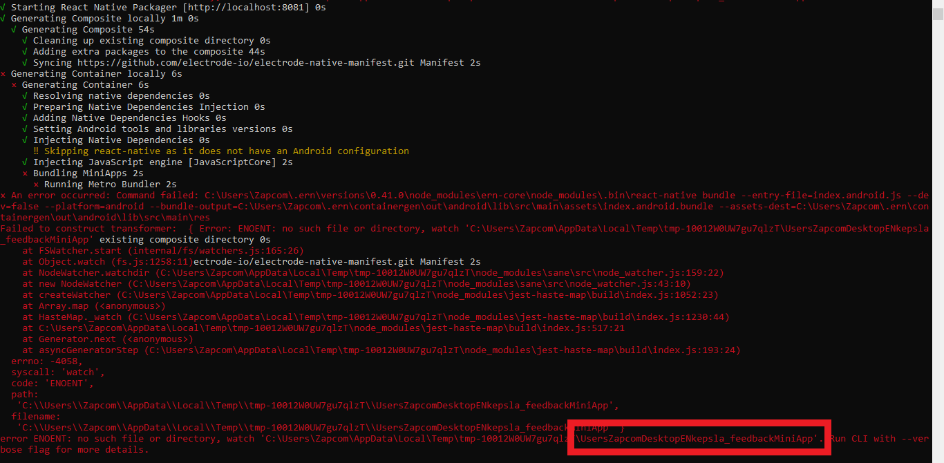ern run-android failing · Issue #1586 · electrode-io/electrode-native · GitHub