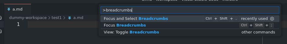 Missing "Focus Breadcrumbs" command · Issue #166213 · microsoft/vscode · GitHub