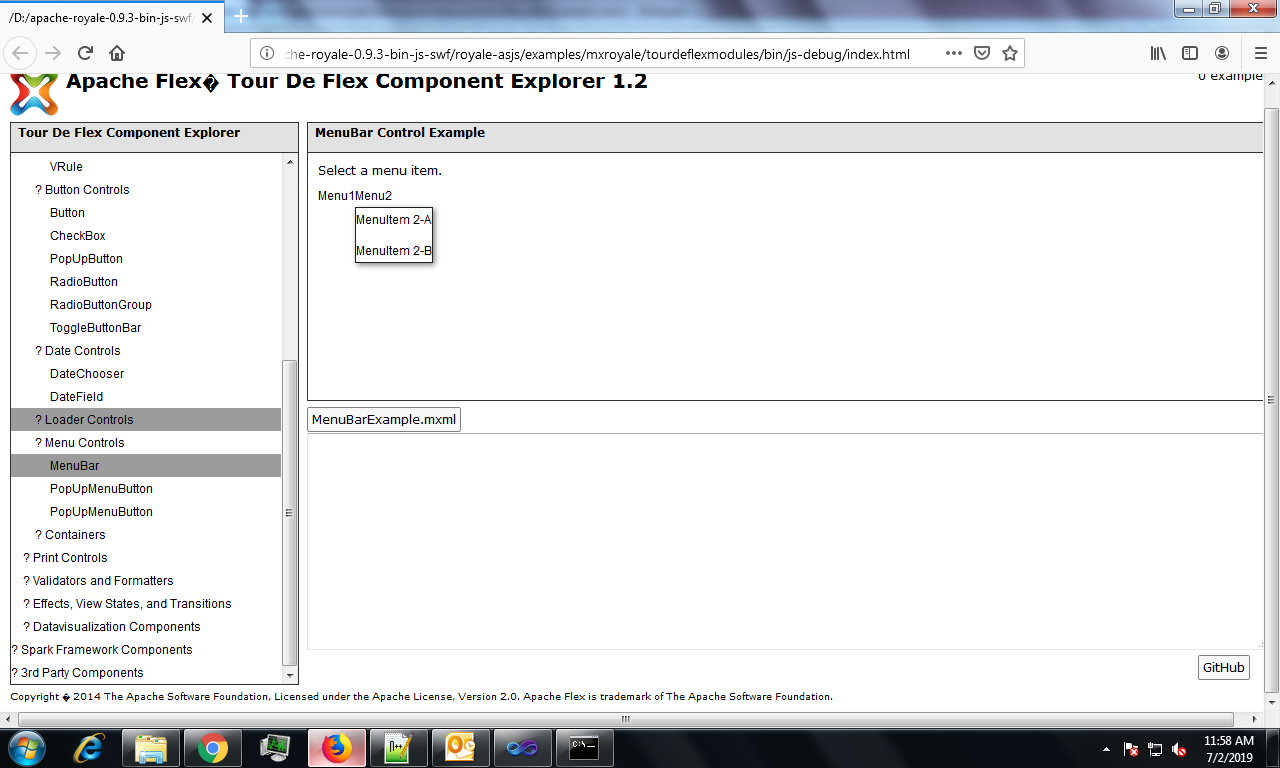 SubMenuItem is not working in tourdeflexmodules Example · Issue #430 · apache/royale-asjs · GitHub
