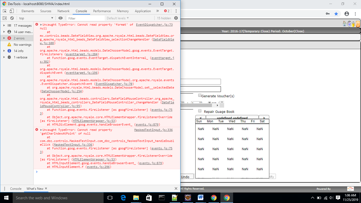 Exceptions On Selection Of Date · Issue 590 · Apacheroyale Asjs · Github