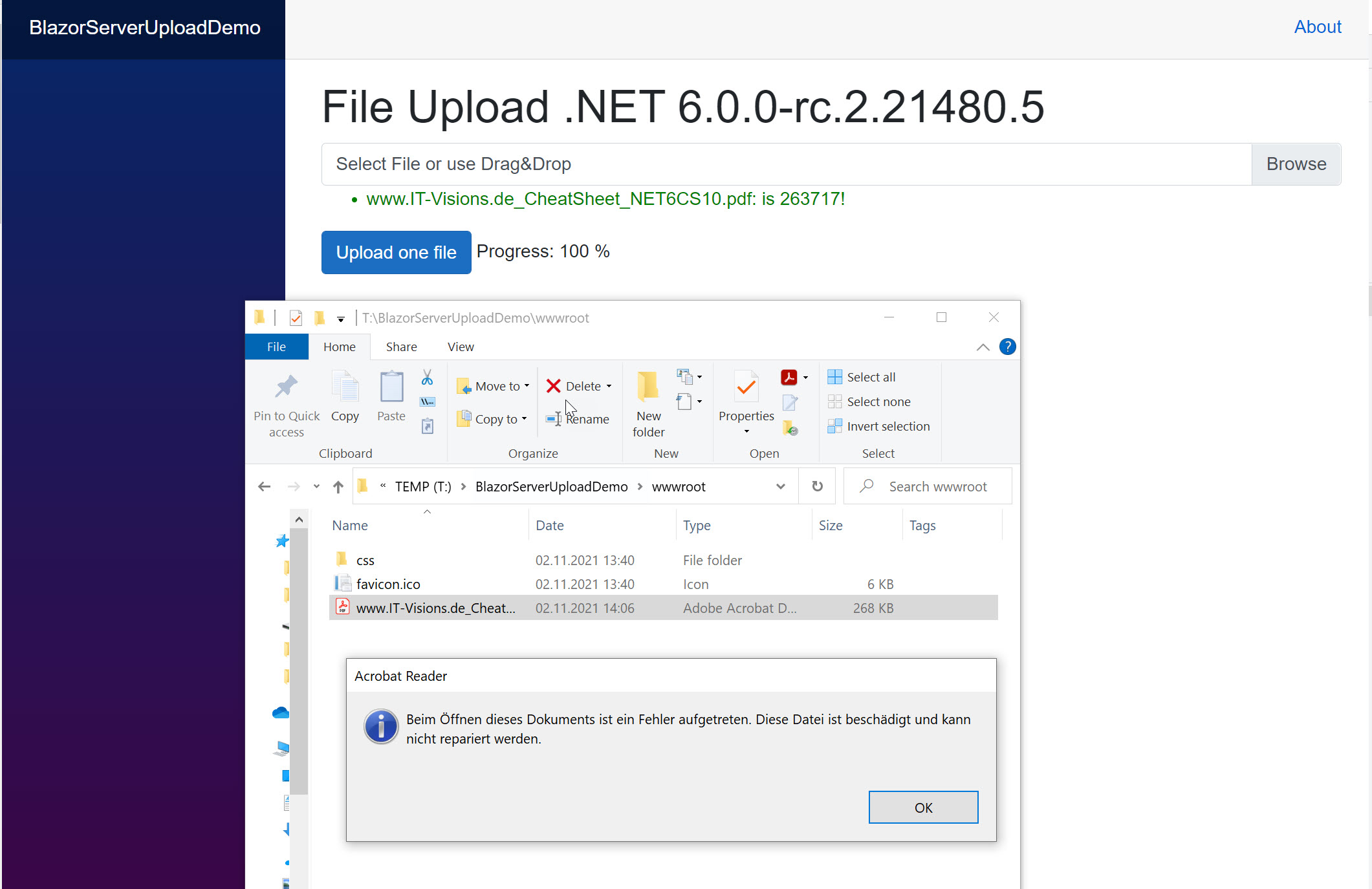 File Upload with creates corrupted file in ASP.NET Core 6.0.0-rc.2. ...