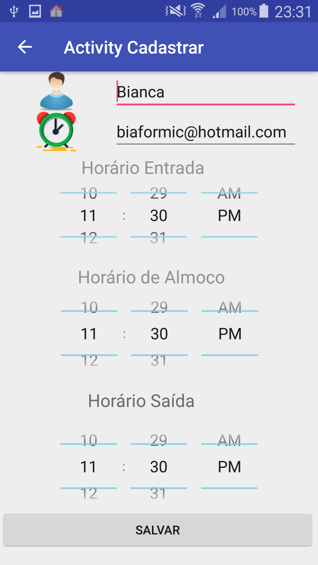 GitHub - biancaforbeci/App-de-Alarme-: App de alarme que avisa o horário de entrada no trabalho ...