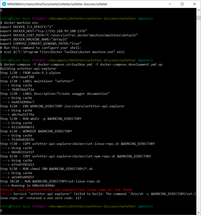 Service 'unfetter-api-explorer' failed to build when starting for first ...