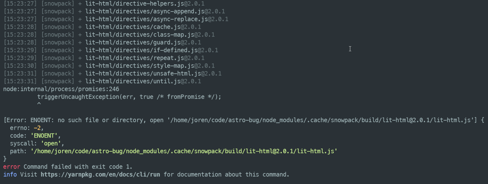 🐛 BUG: renderer-lit doesn't work with re-exported lit imports, snowpack crashes · Issue #1759 ...