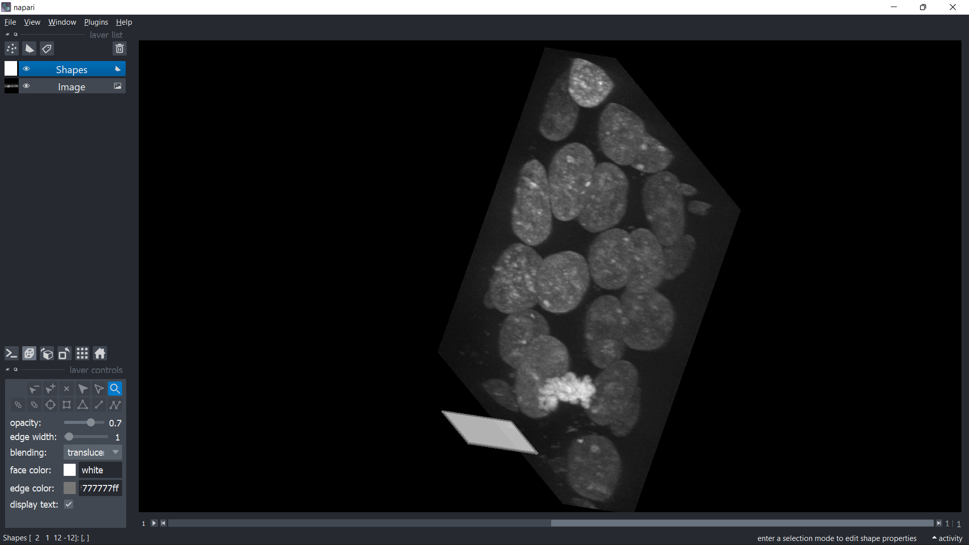 Dimensions mismatch between 3D shapes layer and 4D image layer · Issue #4308 · napari/napari ...