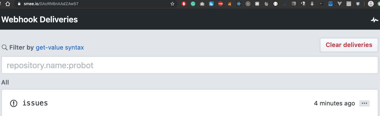 smee could successfully receive web hook, but fails at forwarding to my computer local server ...
