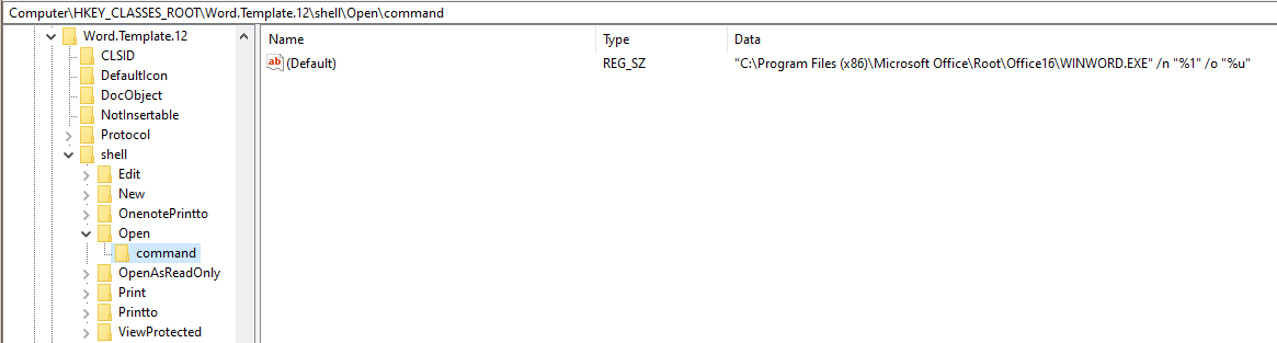 Right click a Word Model file (*.dotx) and choosing Open create a new ...