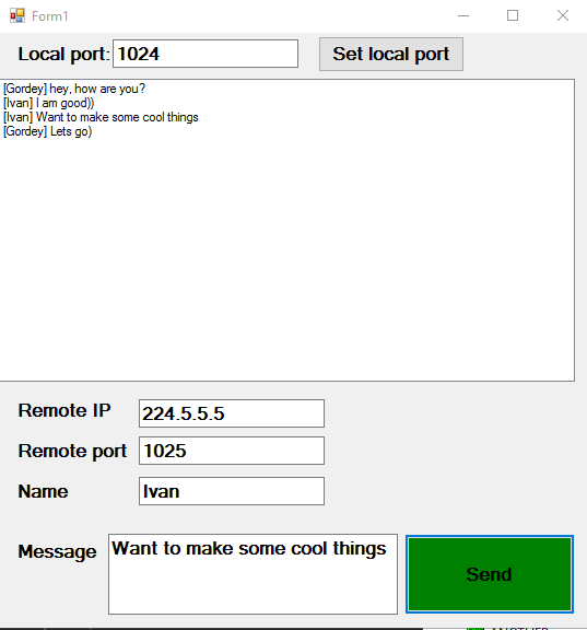 GitHub - korzhovivan/simple-chat: Using the UdpClient class, create an ...