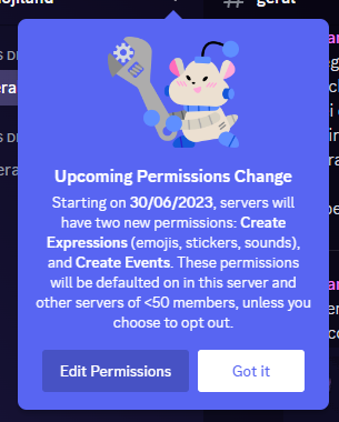 "Create Events" permission introduced unannounced and undocumented · Issue #6298 · discord ...