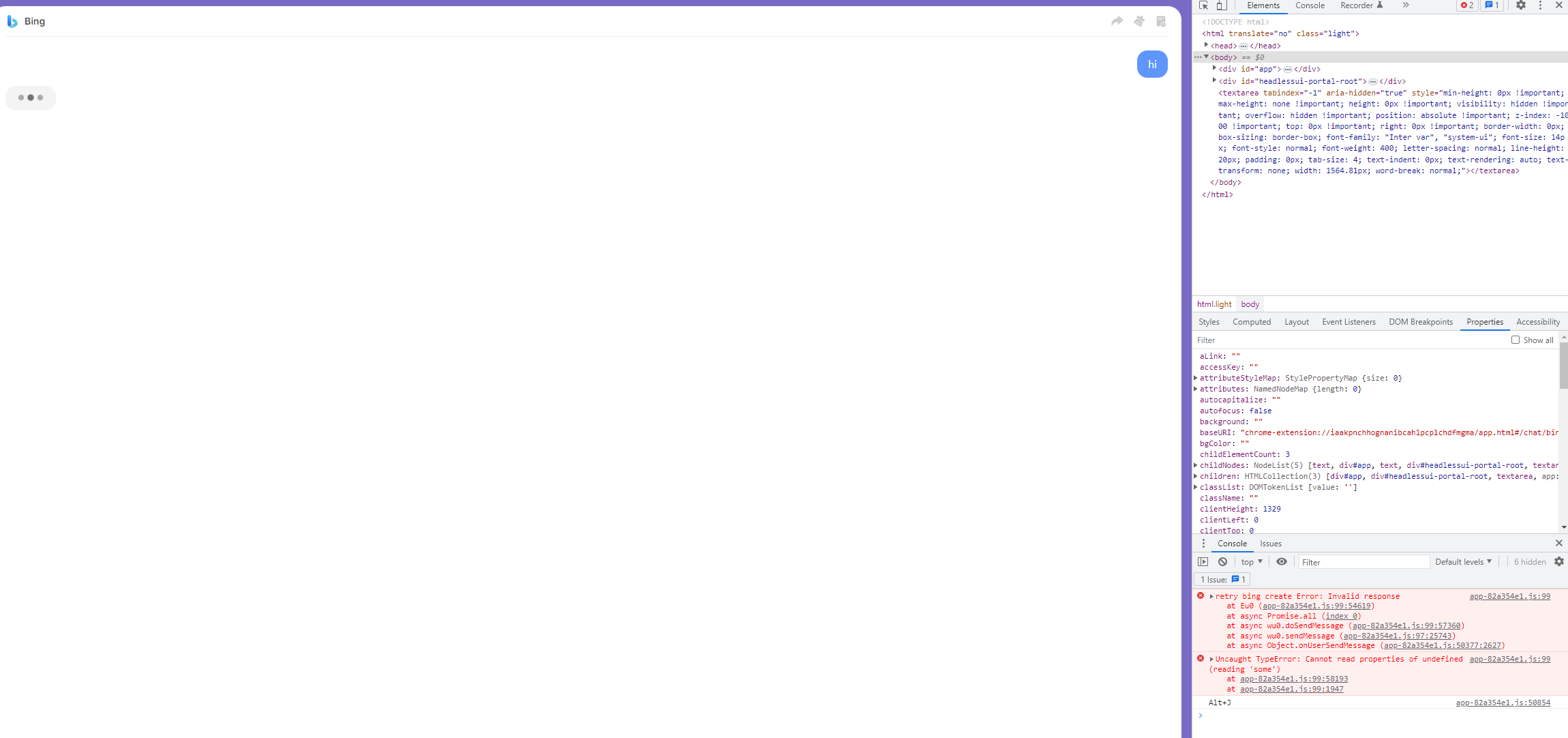 new bing无法答复，一直处于loading状态 · Issue #398 · chathub-dev/chathub · GitHub