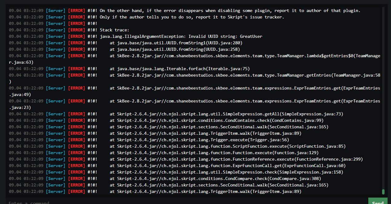 Get Team Entries [BUG] · Issue #375 · ShaneBeee/SkBee · GitHub