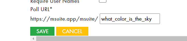 the poll url should be automatically generated · Issue #886 · MicroHealthLLC/mSuite · GitHub
