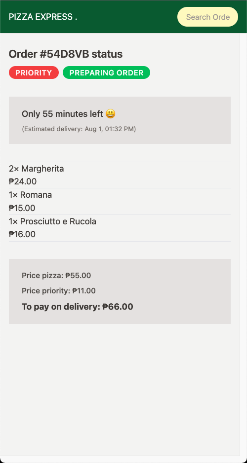 GitHub - lukermatthew/Pizza-Express: (React Router data loading, Redux, Redux Toolkit, thunks ...