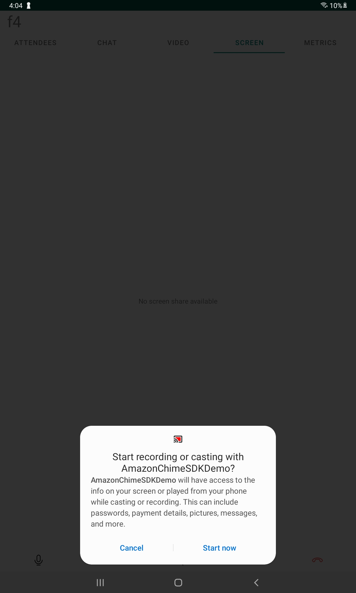 The content share does not work on the SM-T500 (Samsung Galaxy A7 ...
