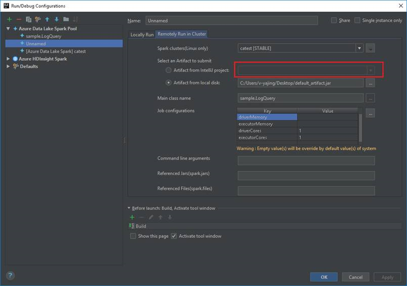 [IntelliJ] Submit with "Artifact from IntelliJ project" keep empty get error · Issue #1911 ...