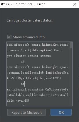 [IntelliJ][ReportedByUser] Azure Plugin for IntelliJ Error - submit aris cluster with webHDFS ...